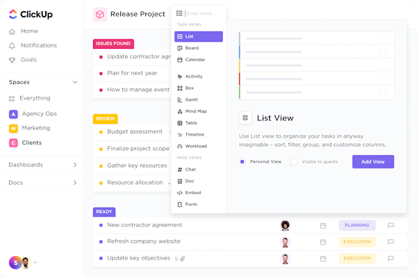 Personal Project Management Software by ClickUp™