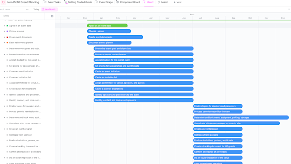Gantt Chart Templates for Event Planning