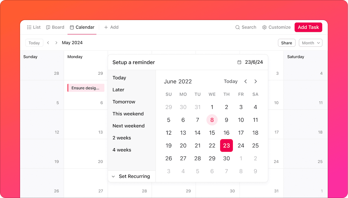 Project Management Software with Calendars | ClickUp™