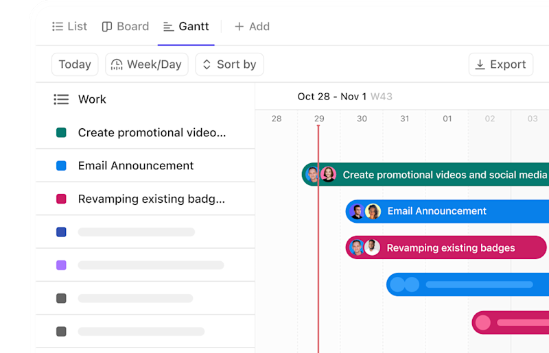 Gantt Chart View in ClickUp™