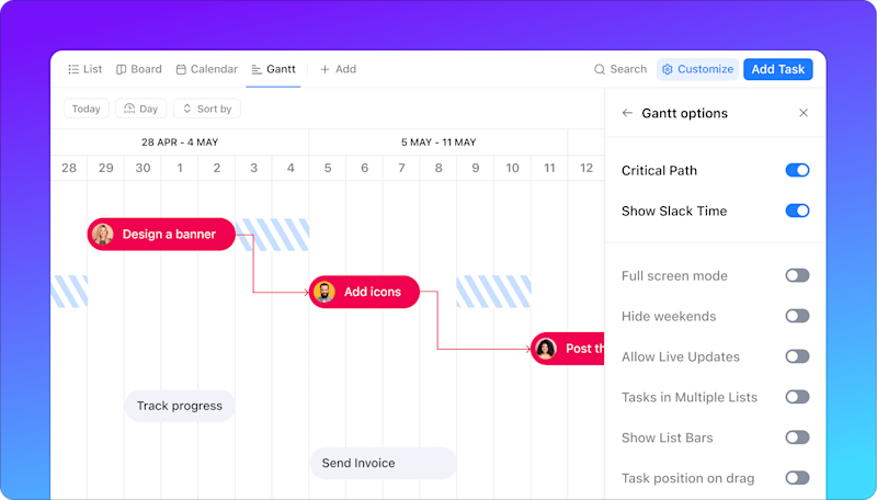 Gantt Chart View in ClickUp™