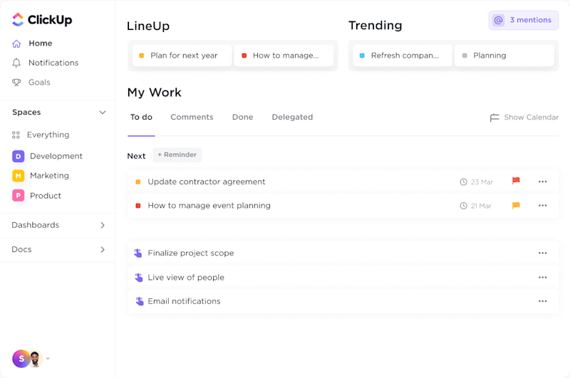 Project Management Software with Reminders | ClickUp™