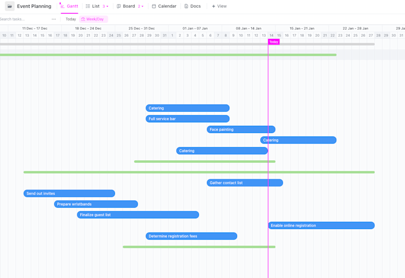 Gantt Chart Templates for Event Planning