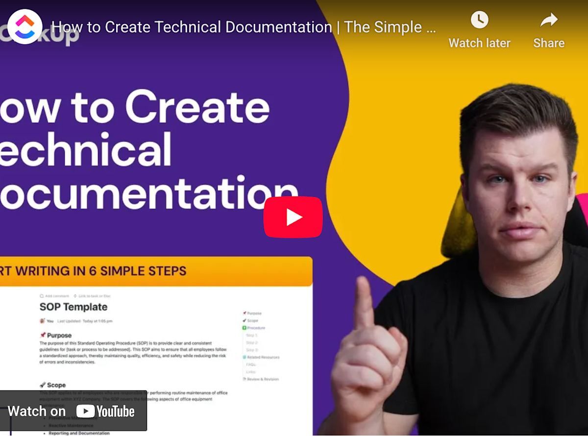 Free Technical Documentation Templates | Built with ClickUp