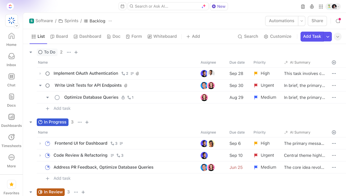 Software Team Project Management Software by ClickUp™