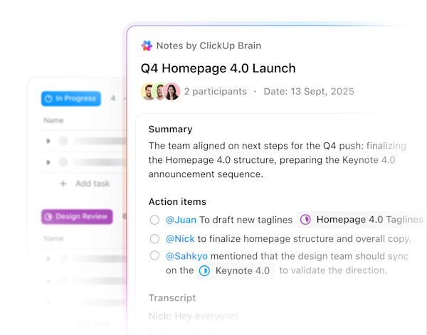 ClickUp SyncUps: One-Click Calls with AI Summaries & Action Items