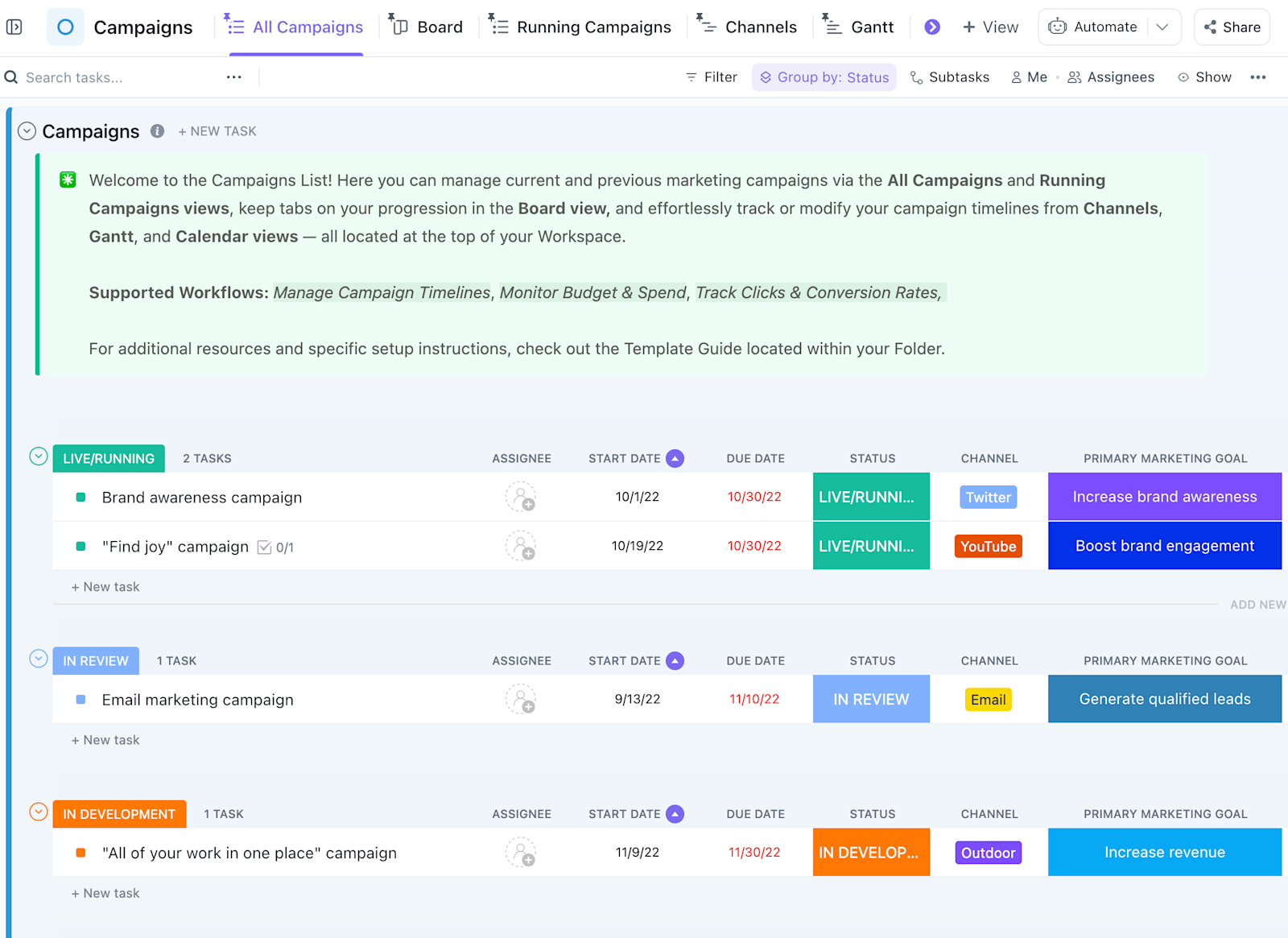 LevelUp Quick Start Templates | ClickUp™