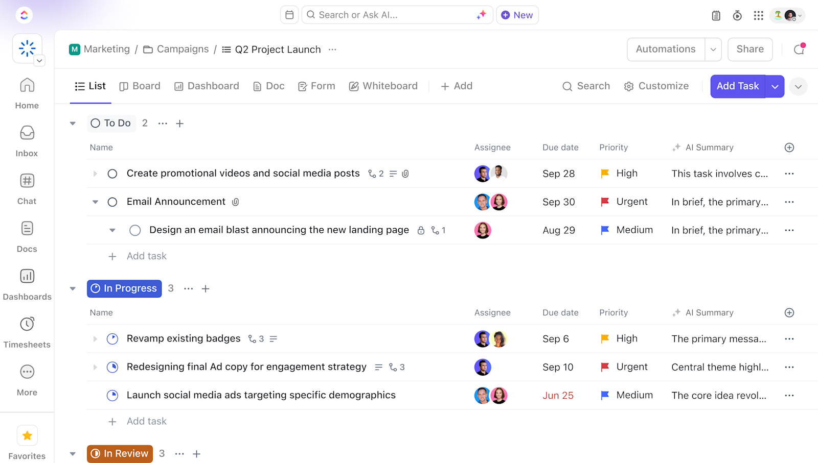 ClickUp™ for Project Management Solutions