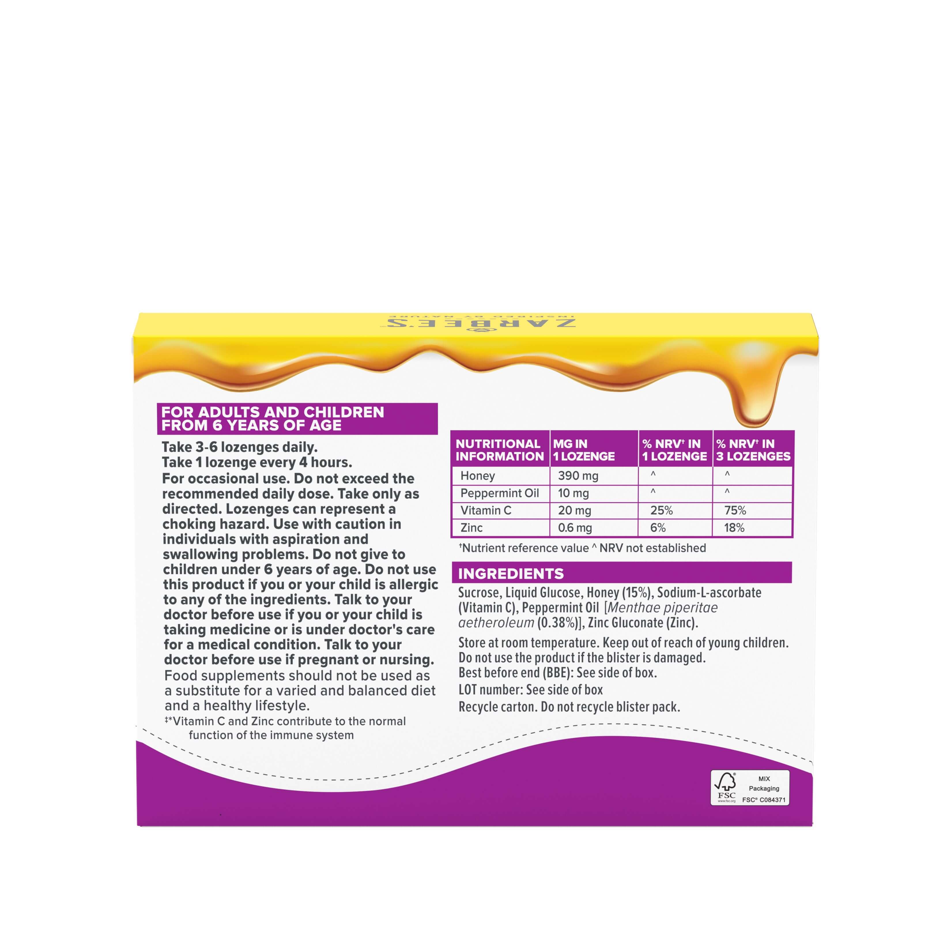 Zarbee’s® Cooling Throat + Immune Support Lozenges