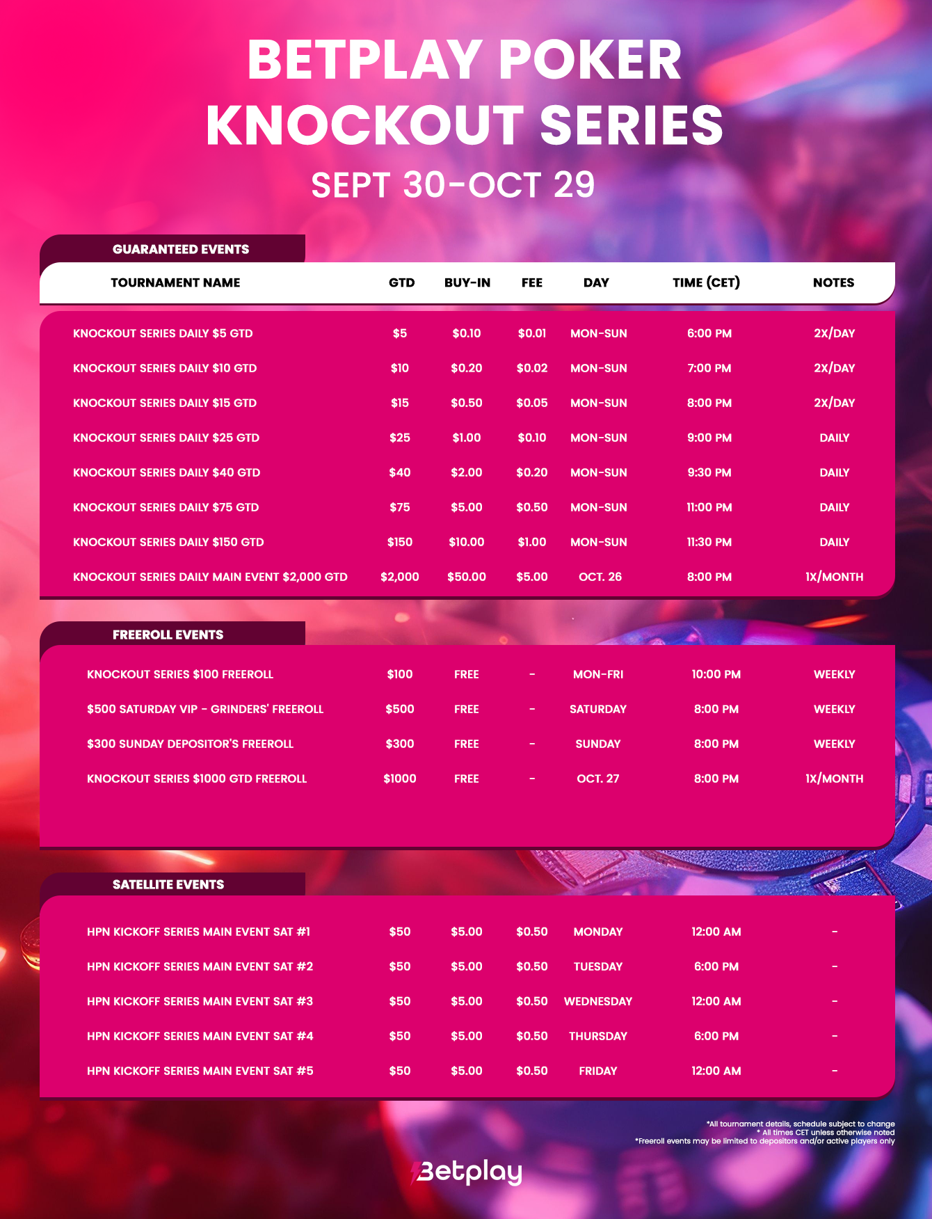 It’s Time For Our Massive Betplay Poker Knockout Series