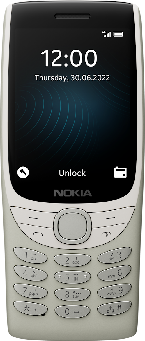 Nokia 8210 4G 经典功能手机配备 MP3 播放器和无线 FM 调频收音机