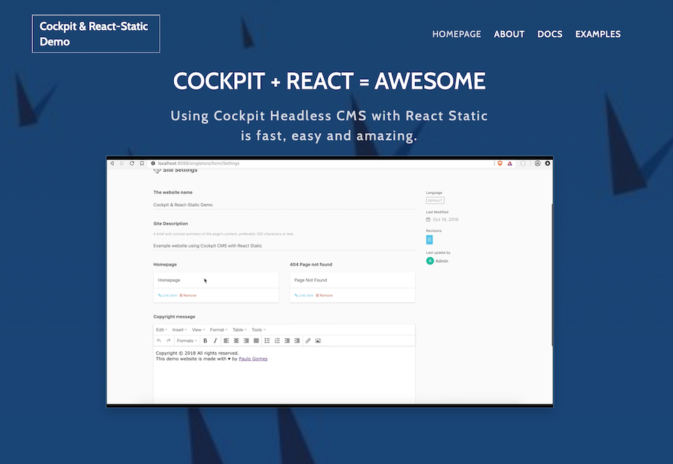Cockpit React Static Pauloamgomes 