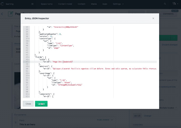 Contentful Json Inspector | pauloamgomes
