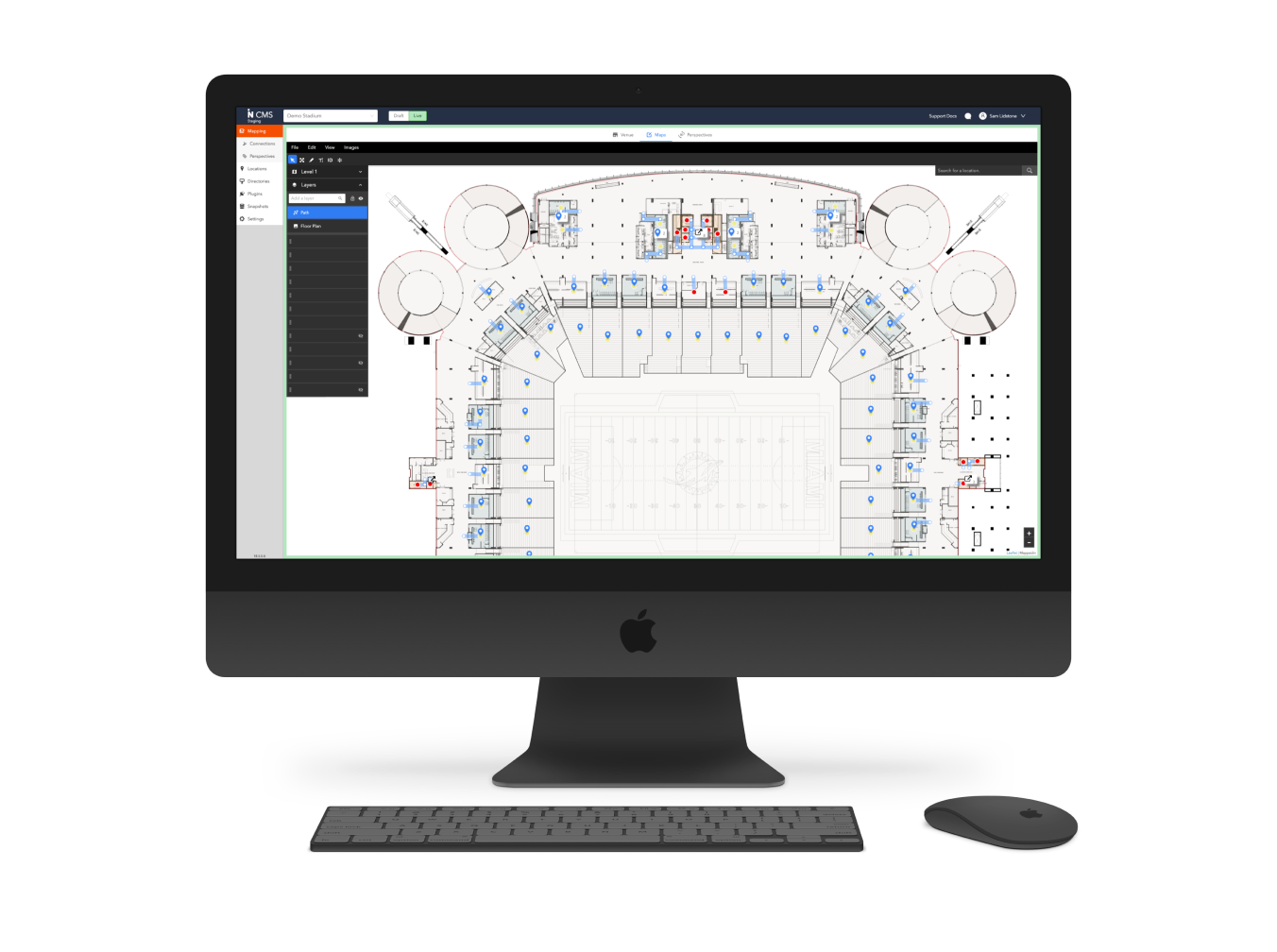 Indoor / Outdoor Stadium Indoor Mapping, Navigation & Positioning ...