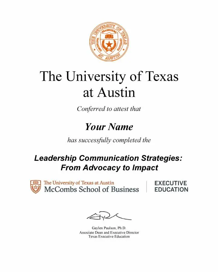 Leadership Communication Strategies: From Advocacy to Impact | Texas ...