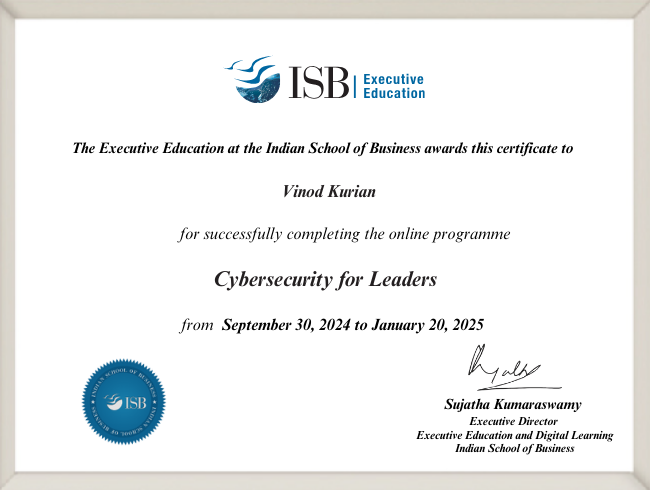 ISB Cybersecurity Course for Leaders | Certificate Course in ... ISB Cybersecurity Course for Leaders | Certificate Course in ...