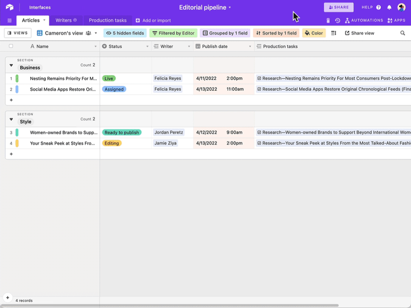 Create Custom Views of Your Data in Airtable | Airtable Guides