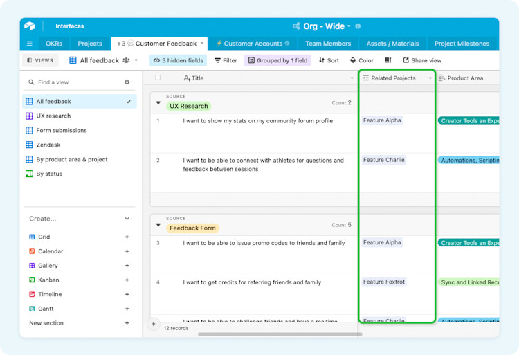 Build an Organization-wide Roadmap in Airtable | Airtable Guides