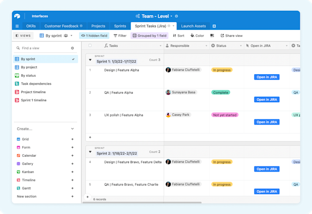 Manage Resource Allocation, Sprints and Ongoing Delivery | Airtable Guides