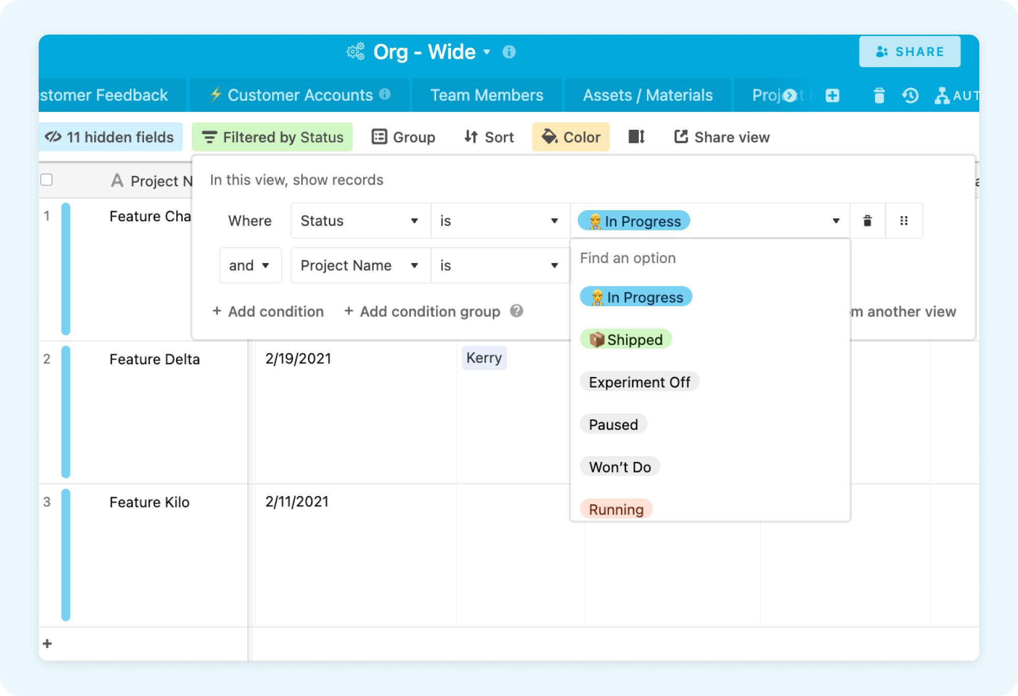 Build an Organization-wide Roadmap in Airtable | Airtable Guides