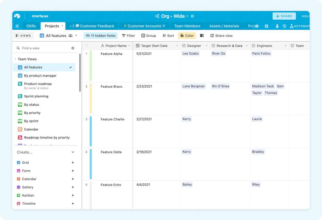 Build an Organization-wide Roadmap in Airtable | Airtable Guides