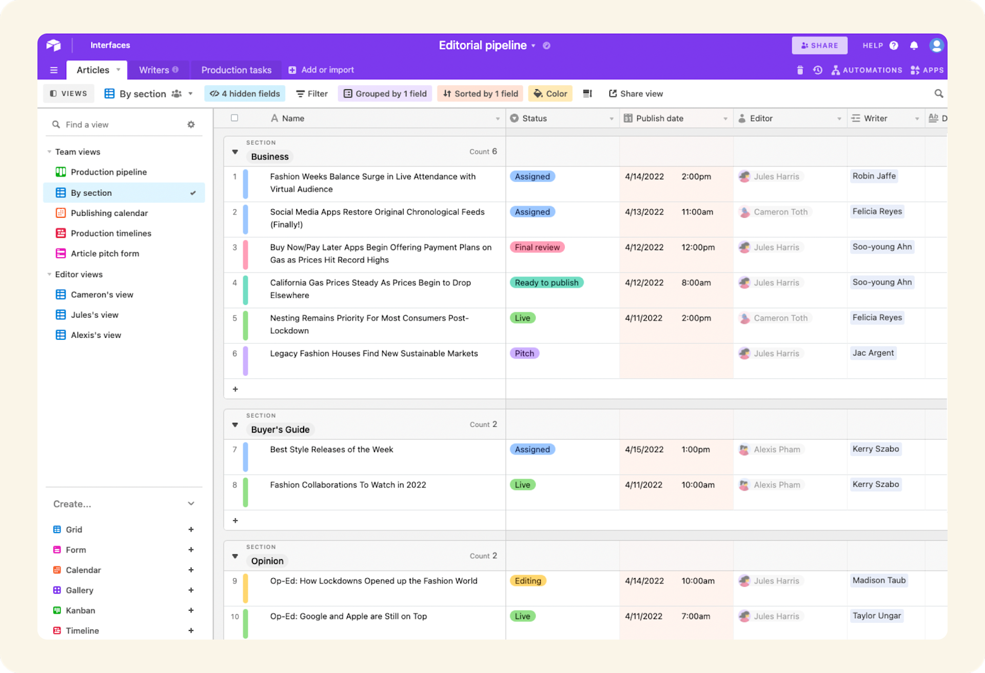 Create Custom Views Of Your Data In Airtable Airtable Guides