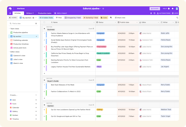 Create Custom Views Of Your Data In Airtable Airtable Guides