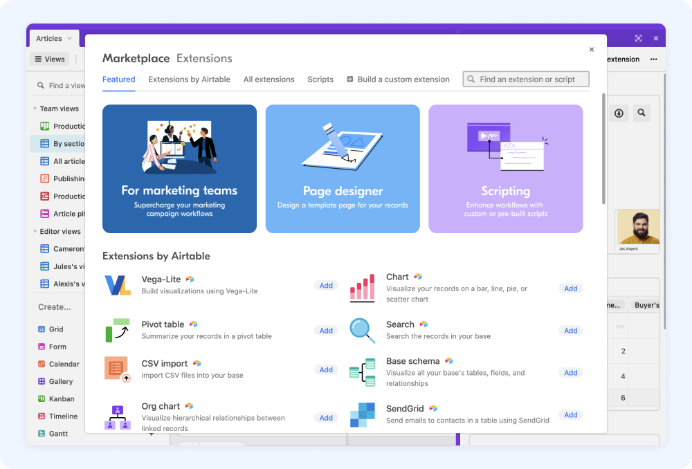 Using Extensions in Airtable | Airtable Guides