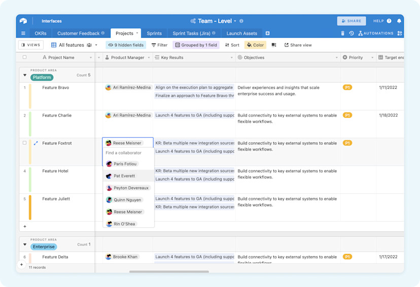 Build an Organization-wide Roadmap in Airtable | Airtable Guides
