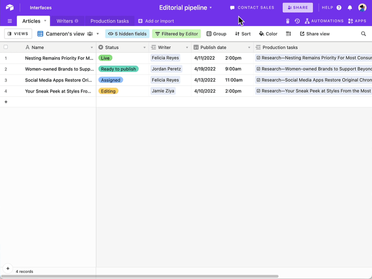 Create Custom Views of Your Data in Airtable | Airtable Guides