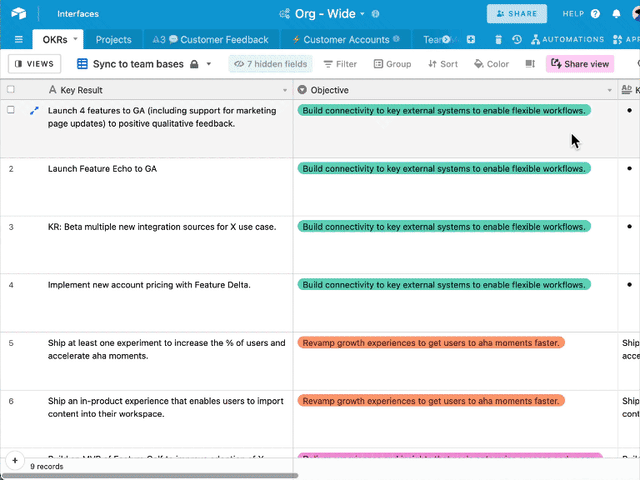 Managing Objectives Planning For Multiple Teams in Airtable | Airtable Guides