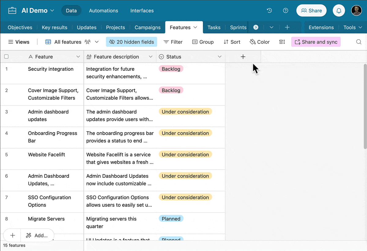 How to use Airtable AI field | Airtable Guides
