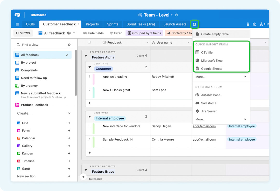 Getting Started with Collecting Product Feedback in Airtable | Airtable Guides