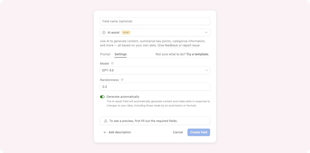 How to use Airtable AI field | Airtable Guides