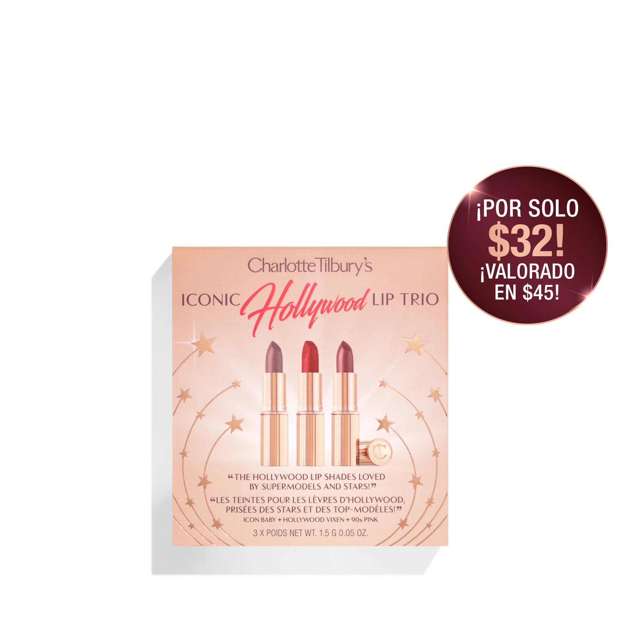 Iconic Hollywood Lip Trio: Mini Lipstick Gift Set | Charlotte Tilbury