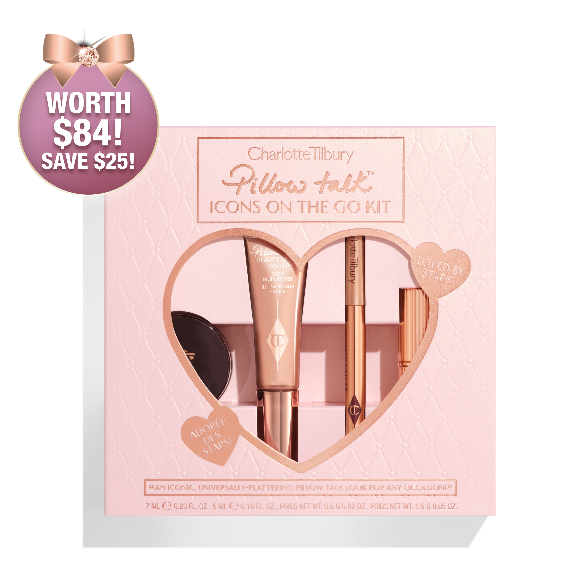 Pillow Talk Icons On The Go: Nude-pink Makeup Gift Set | Charlotte Tilbury