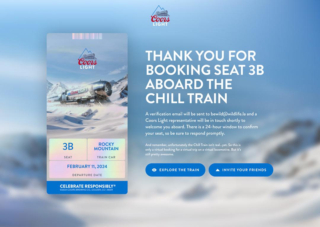 WILDLIFE / Work / Coors Light "Chill Train"