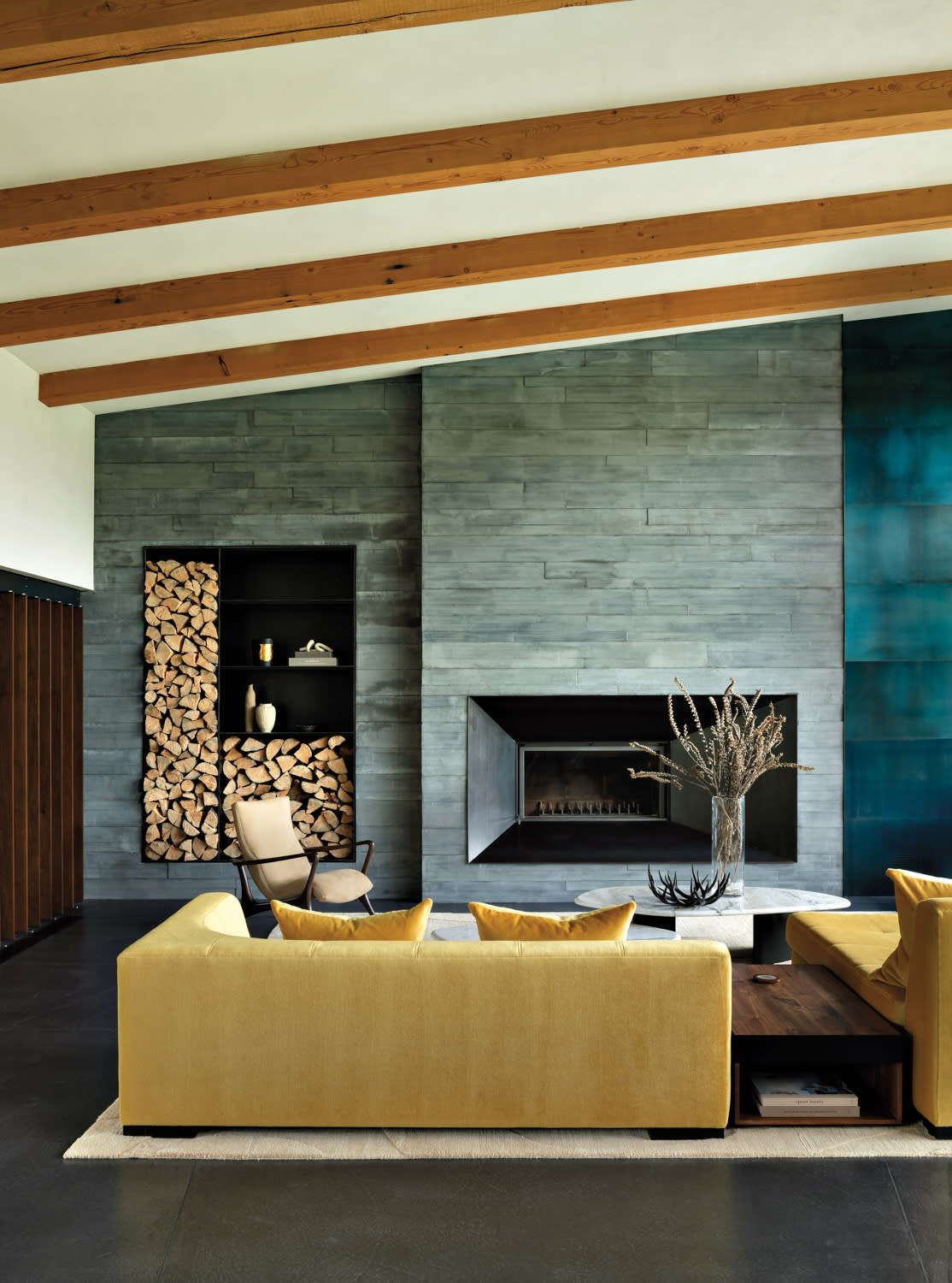 Pops Of Color Dot A Modern, Minimalist Montana Dwelling | LUXE Interiors + Design