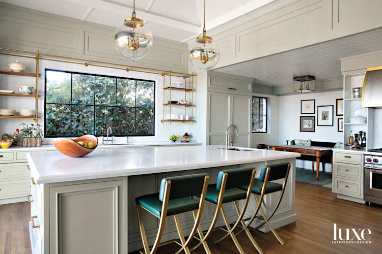 9 Dazzling Kitchens With No Upper Cabinets | LUXE Interiors + Design