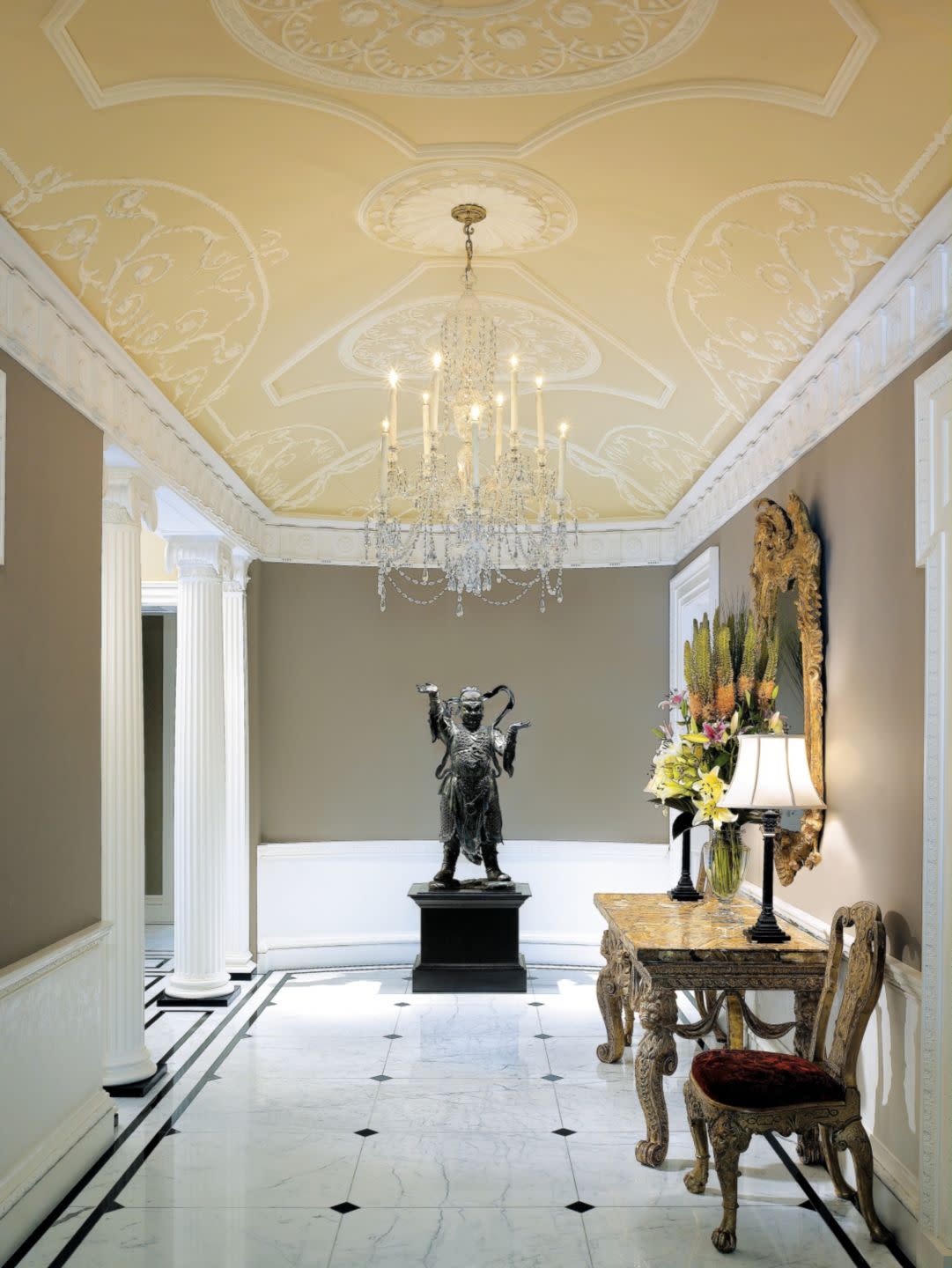 Neoclassical Grand Hallway | Luxe Interiors + Design