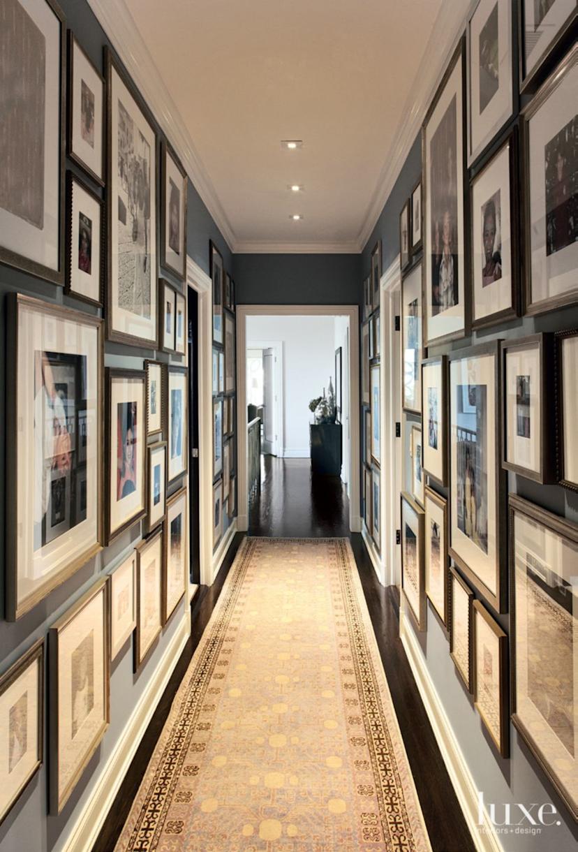 Traditional Gray Hall with Memory Walls | Luxe Interiors + Design