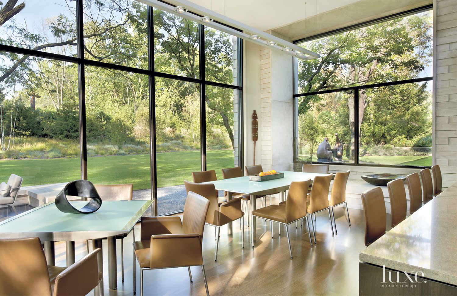 Contemporary Cream Breakfast Area with Floor-to-Ceiling Windows | Luxe ...