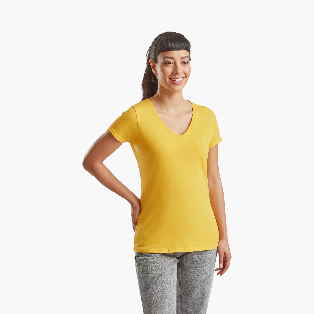 Fruit Of The Loom Ladyfit V-ringad | HelloPrint