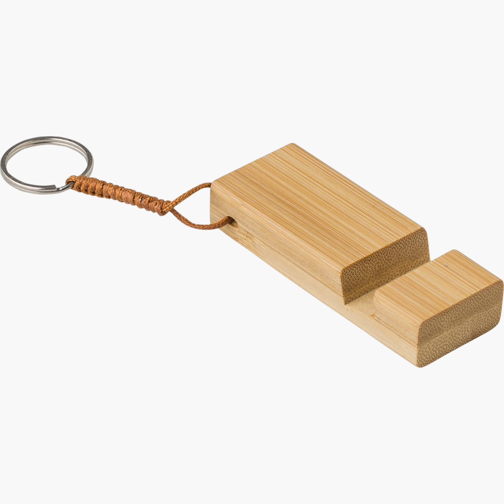 Porte-clés support téléphone en bambou | HelloPrint