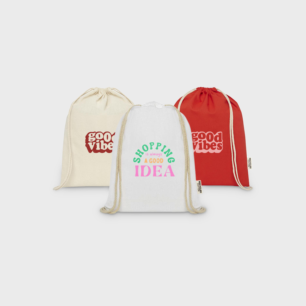 Oregon GRS Recycled Cotton Drawstring Bag | HelloPrint