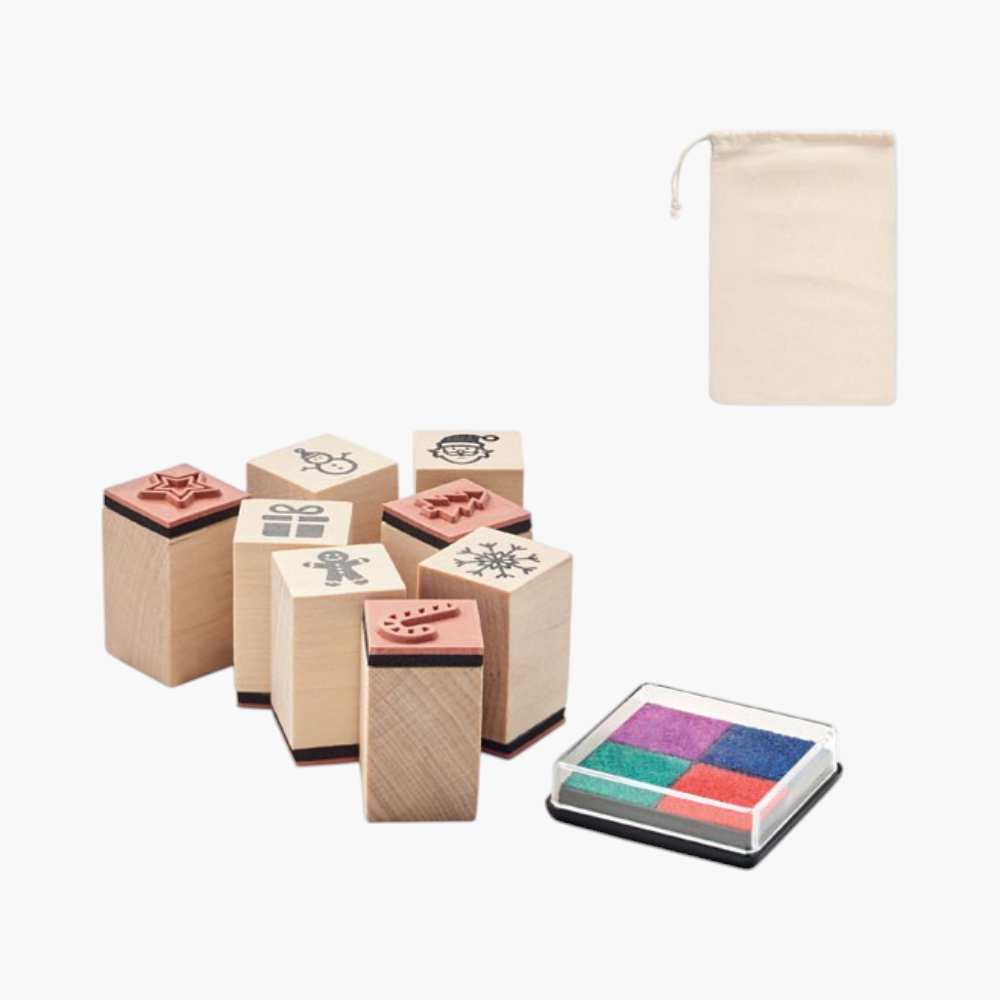 Wooden Christmas Stamps Set | HelloPrint