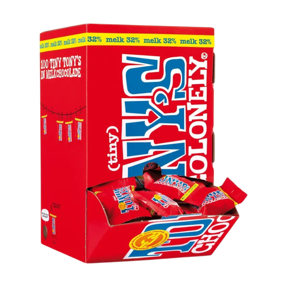 100 Tiny Tony's with own sticker in a box | HelloPrint