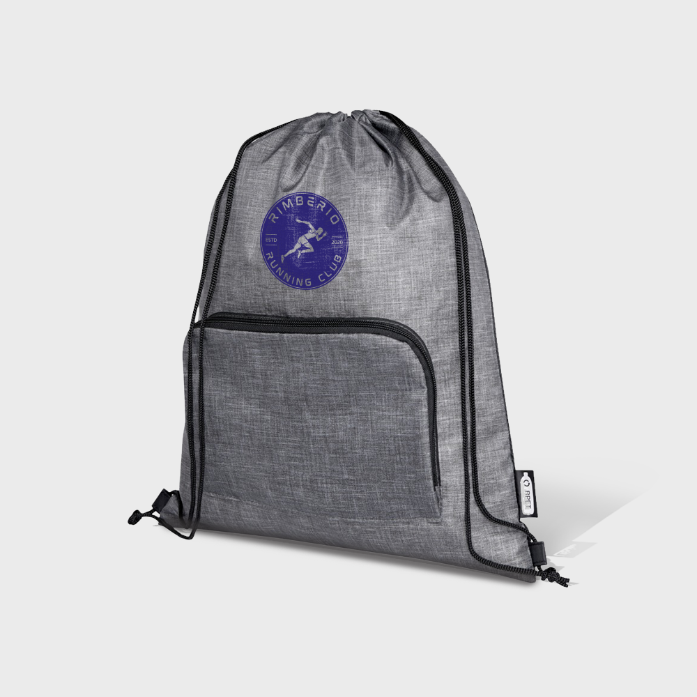 Bolsa plegable con cordón reciclada Ash | HelloPrint