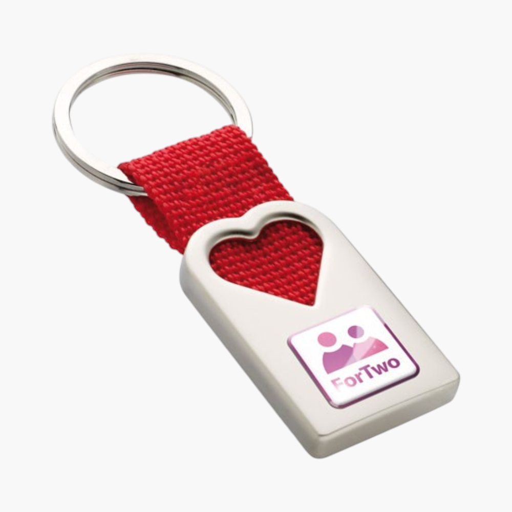 BONHEUR Heart Metal Key Ring | HelloPrint