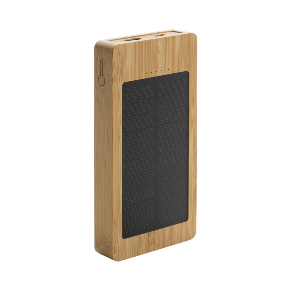 Powerbank solar Sunwick de bambú | HelloPrint
